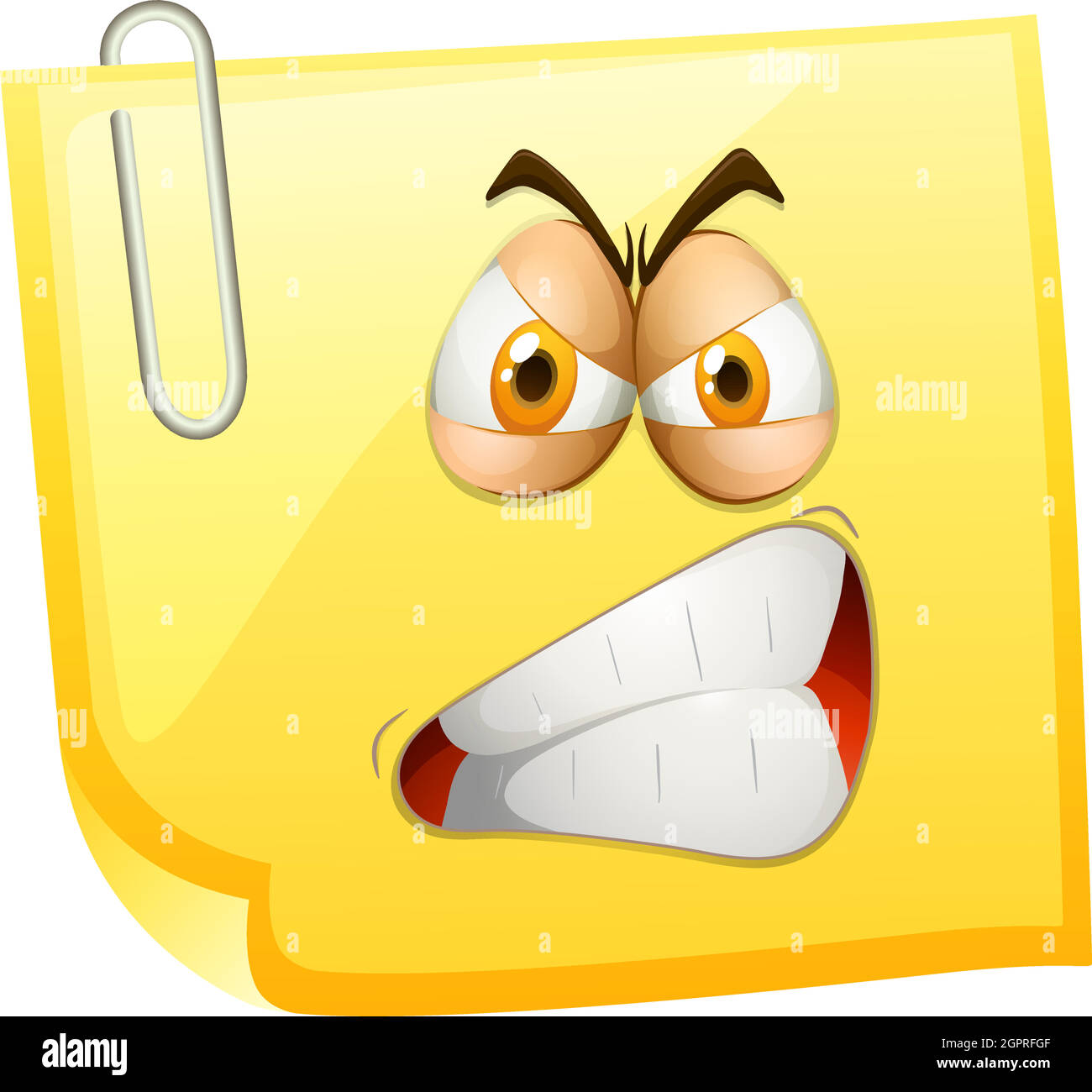 Angry face on yellow paper Stock Vector Image & Art - Alamy