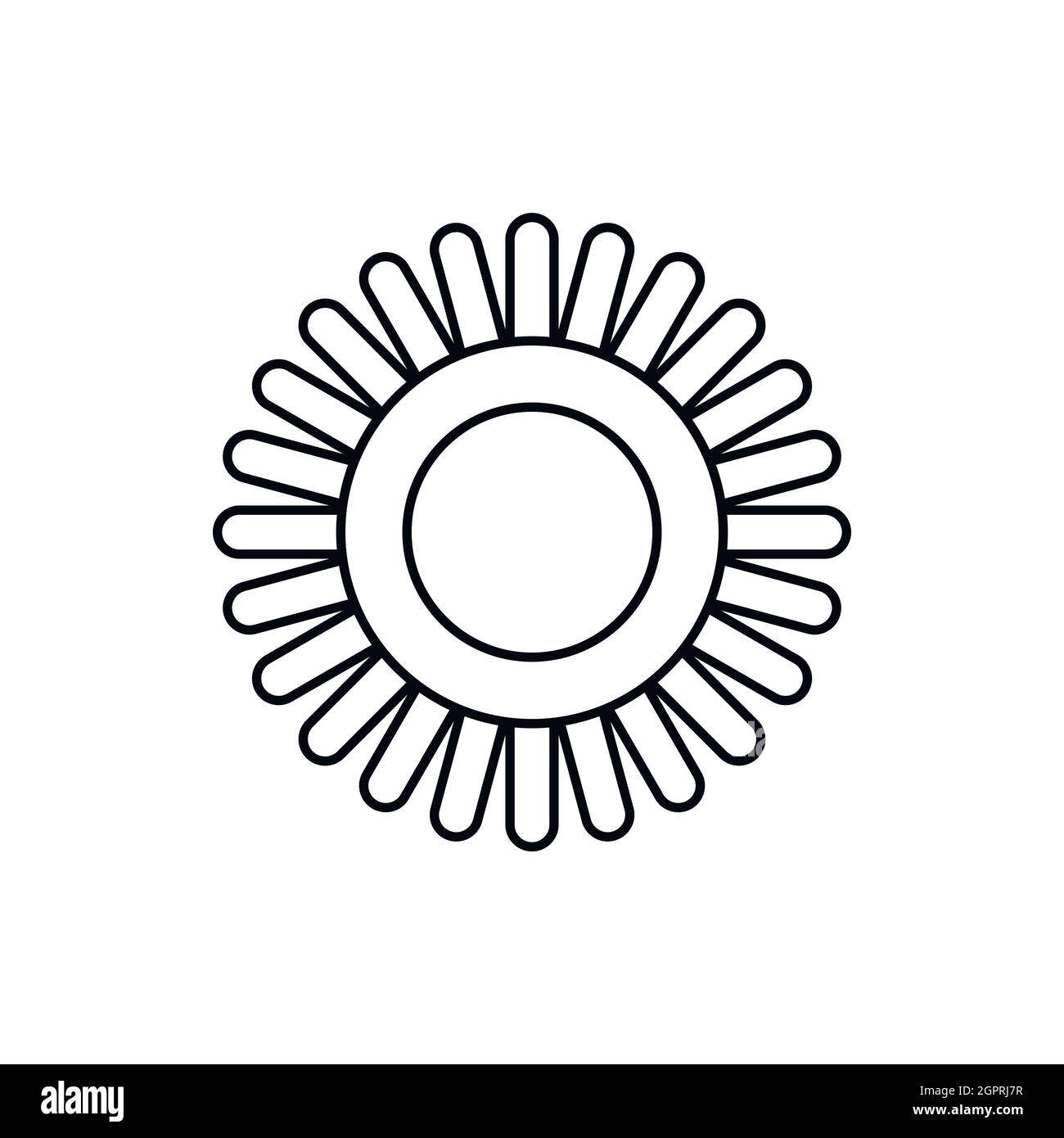Sun icon, outline style Stock Vector Image & Art - Alamy