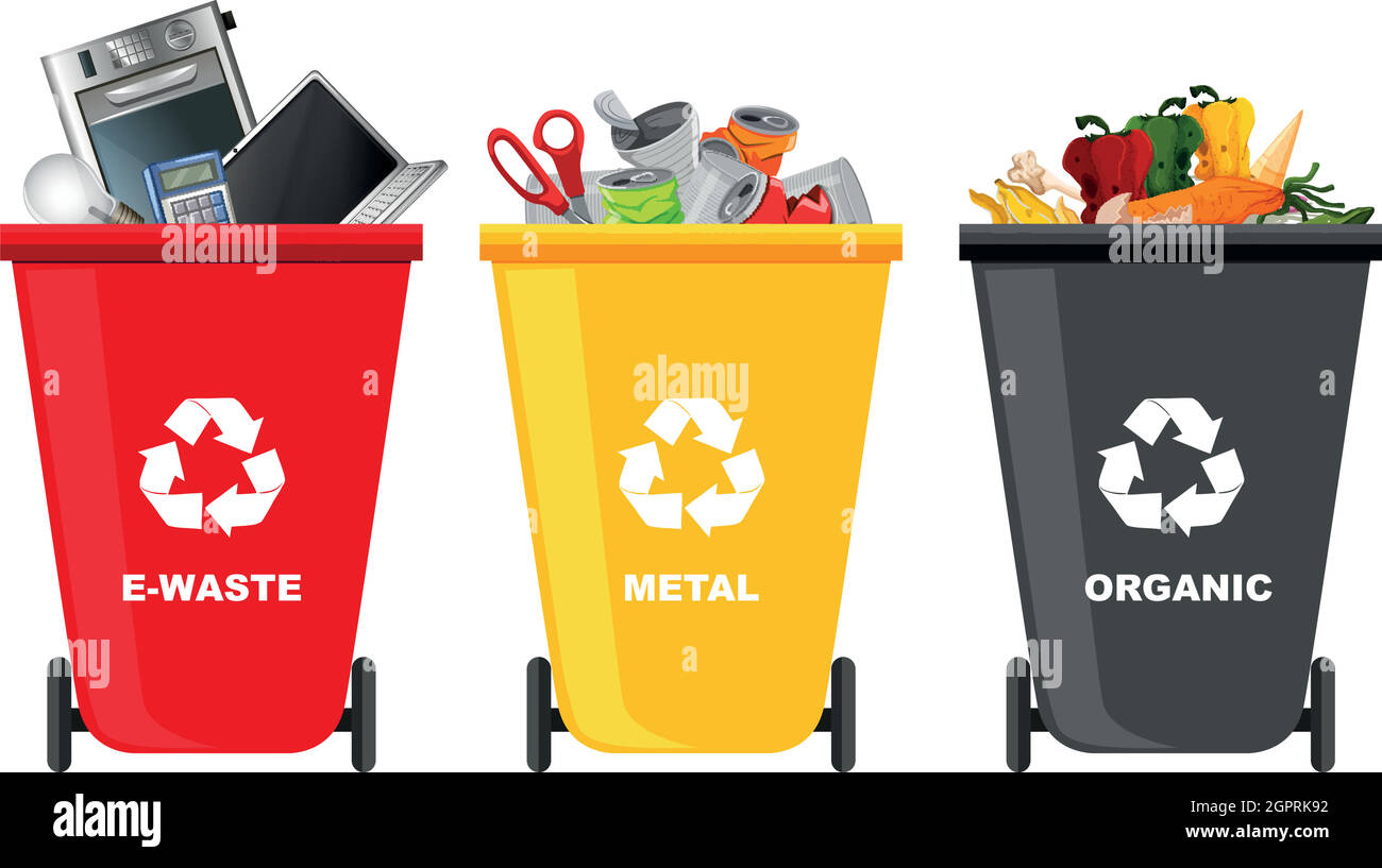 Set of different trash can Stock Vector Image & Art - Alamy