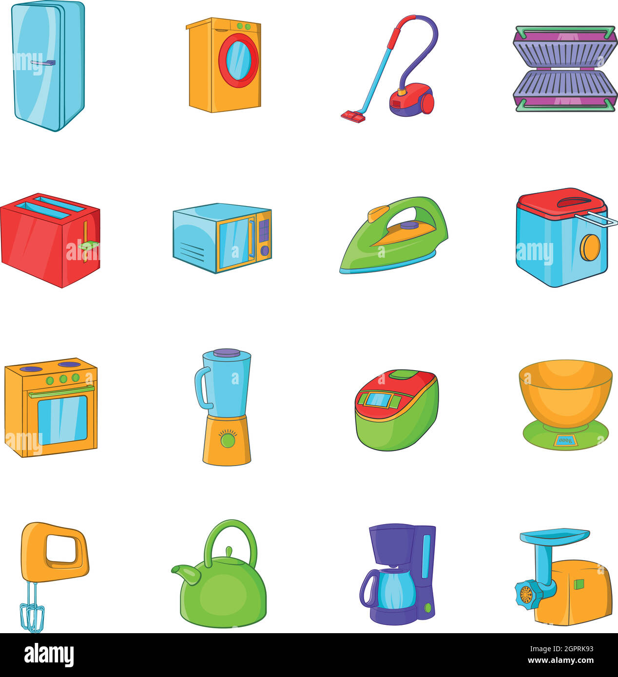 Household appliances icons set, cartoon style Stock Vector Image & Art ...