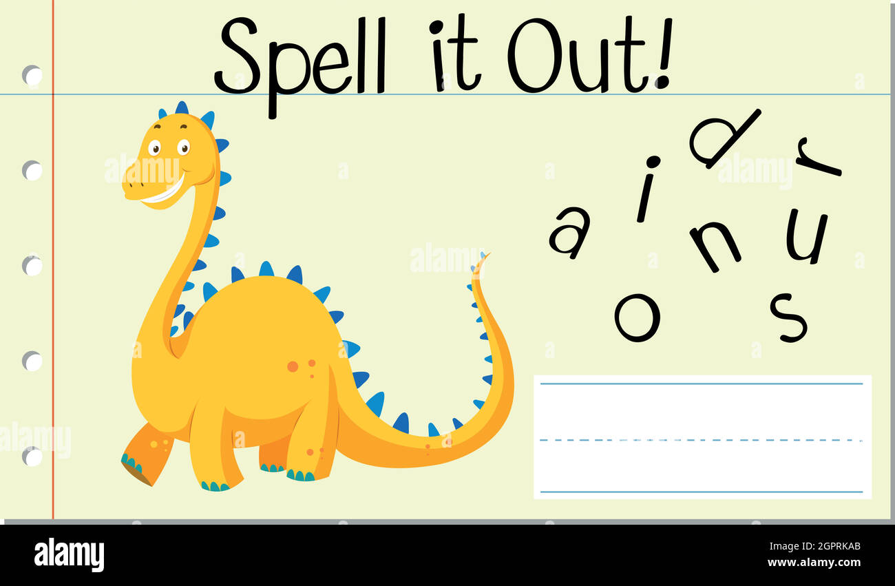 Spell English word dinosaur Stock Vector Image & Art - Alamy