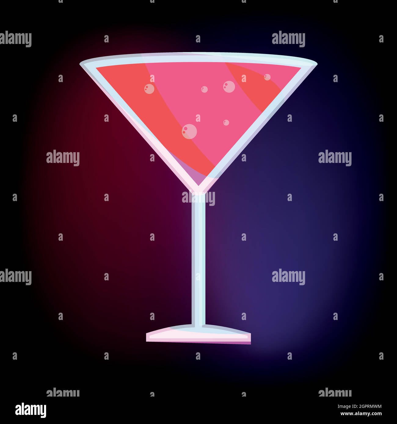 Martini glass with red cocktail icon cartoon style Stock Vector Image ...