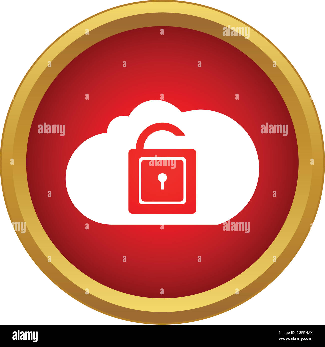 Cloud with opened padlock icon, simple style Stock Vector Image & Art ...