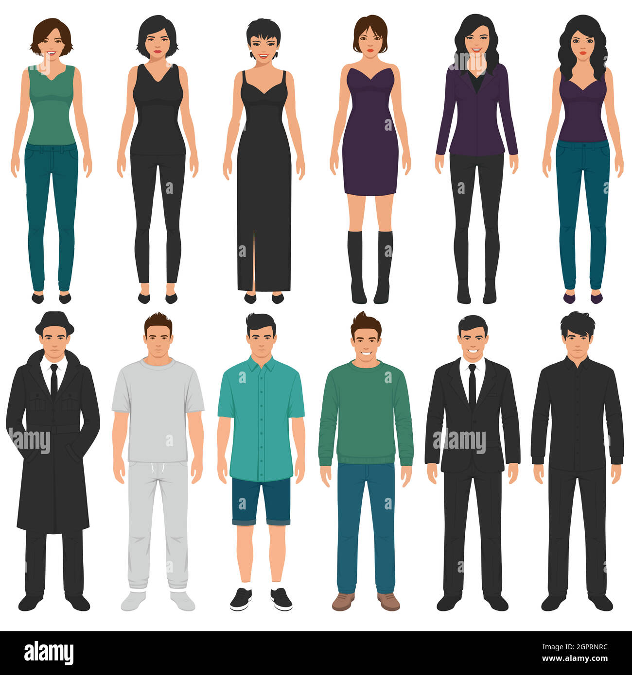 Vector cartoon flat characters Stock Vector Images - Alamy