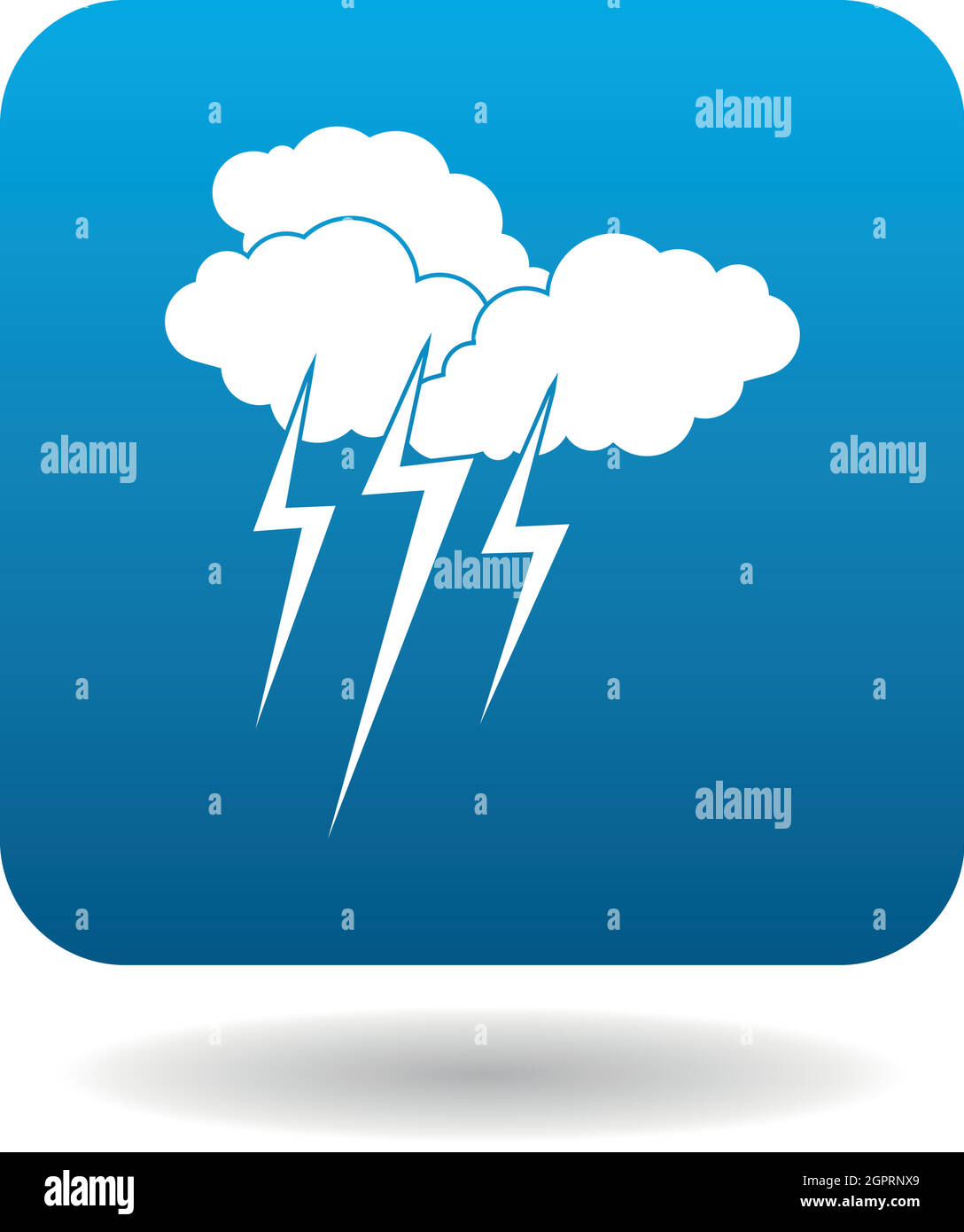 Clouds with lightnings icon, simple style Stock Vector Image & Art - Alamy