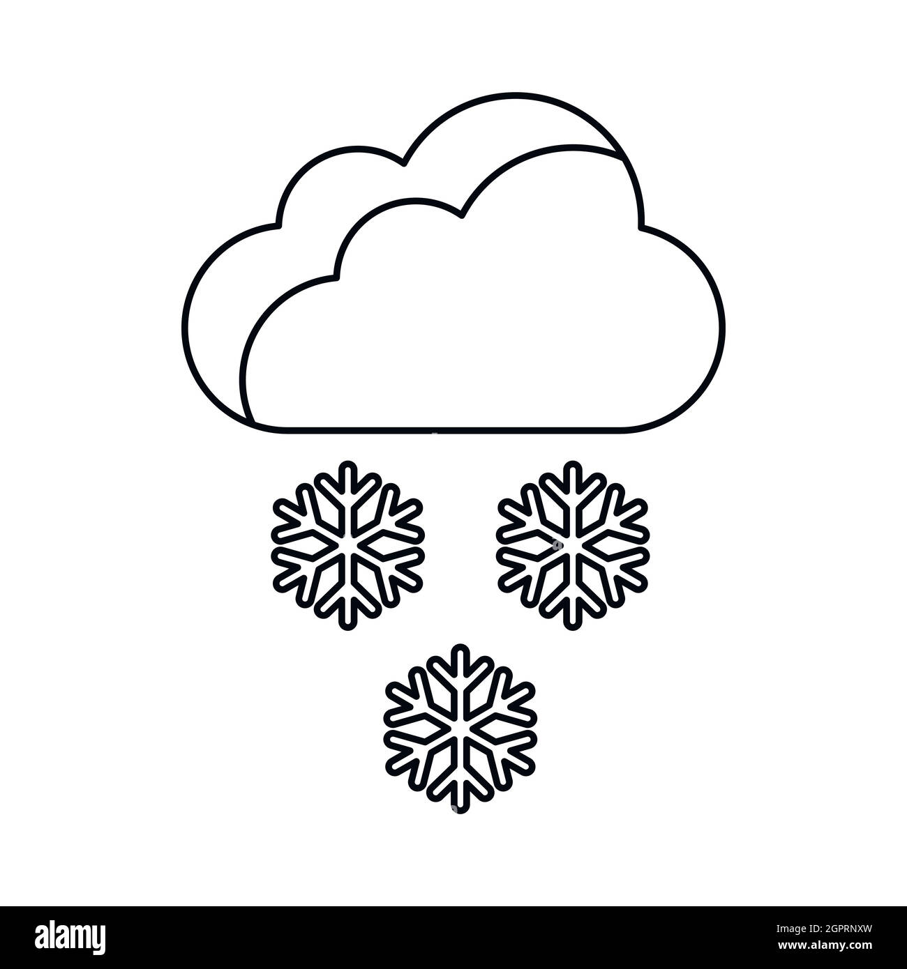Cloud and snowflakes icon, outline style Stock Vector Image & Art - Alamy