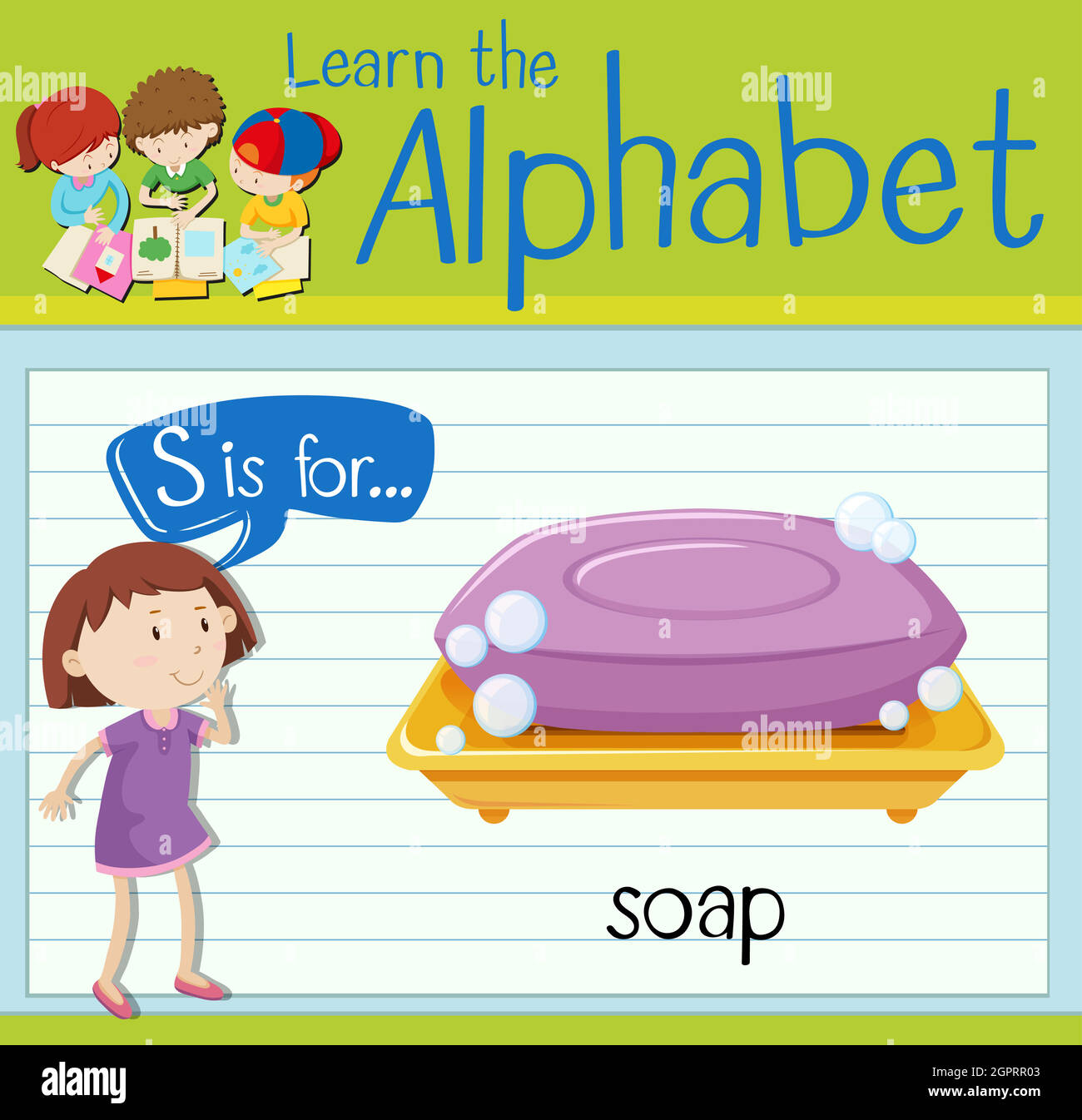 Flashcard letter S is for soap Stock Vector Image & Art - Alamy