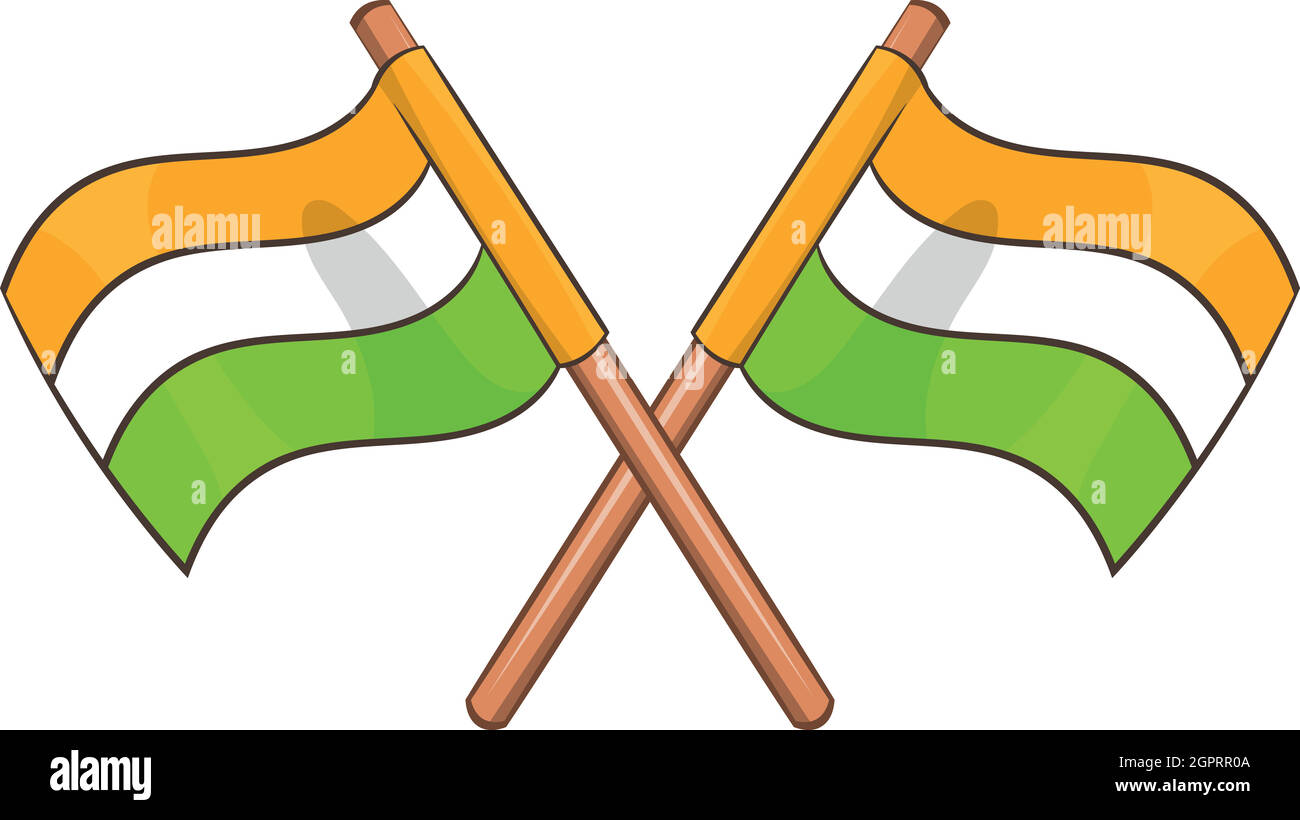 Two crossed flags of India icon, cartoon style Stock Vector Image & Art ...
