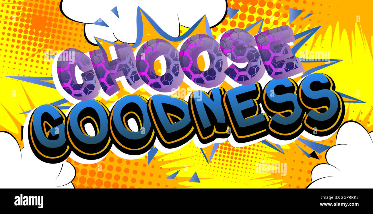 Choose Goodness card with colorful comic book background Stock Vector ...