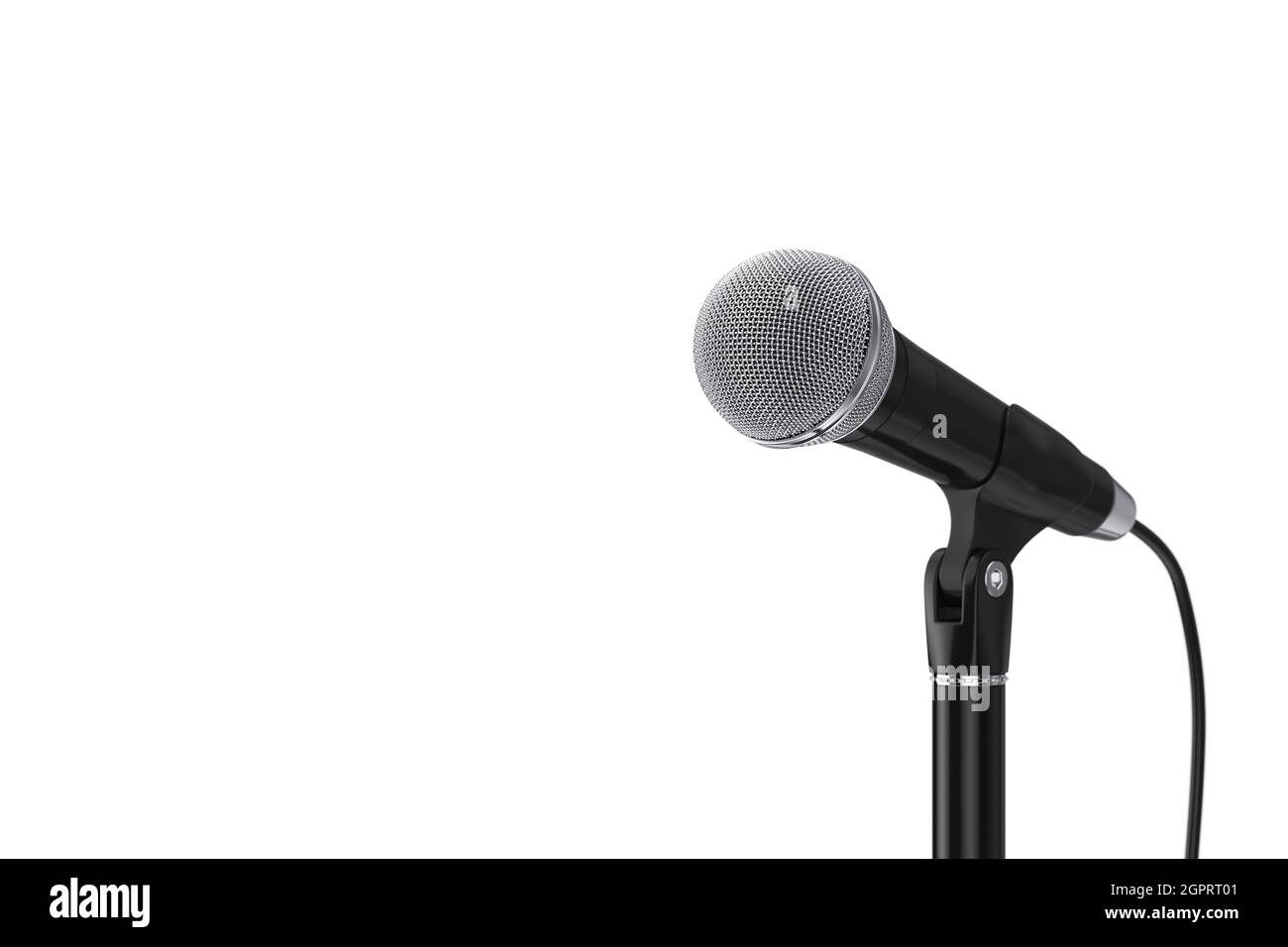 Modern Chrome Microphone on a white background. 3d Rendering Stock ...