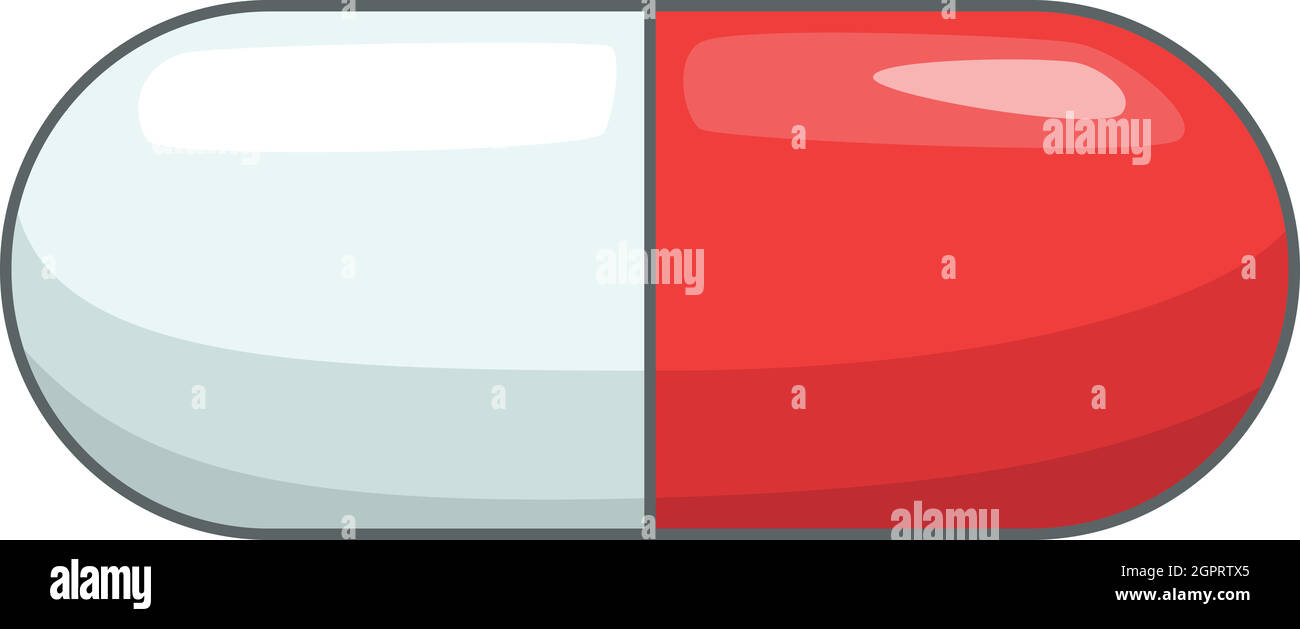 White pill icon cartoon Stock Vector Images - Alamy