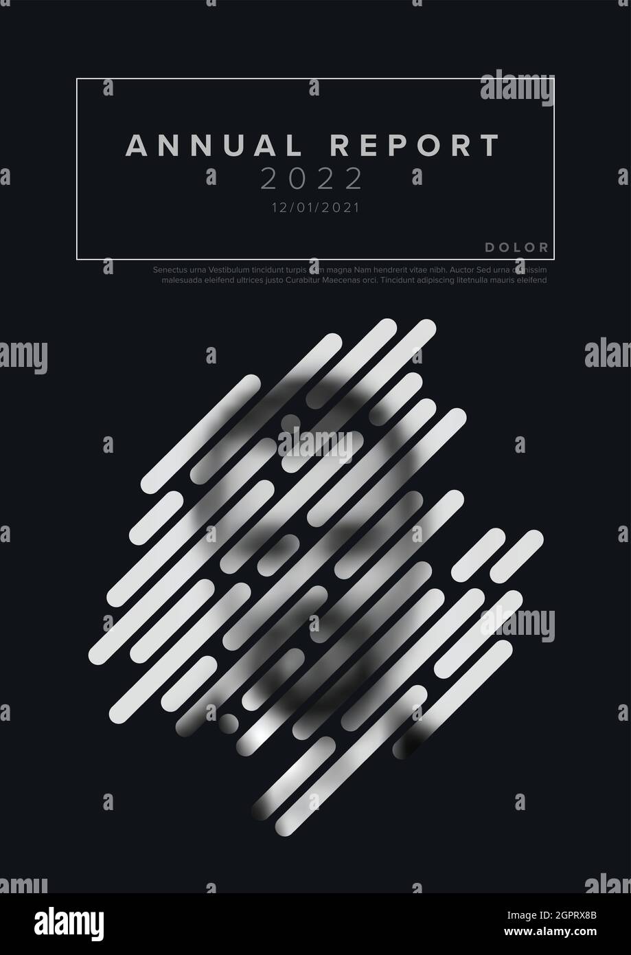 Vector abstract annual report cover template with sample text and ...