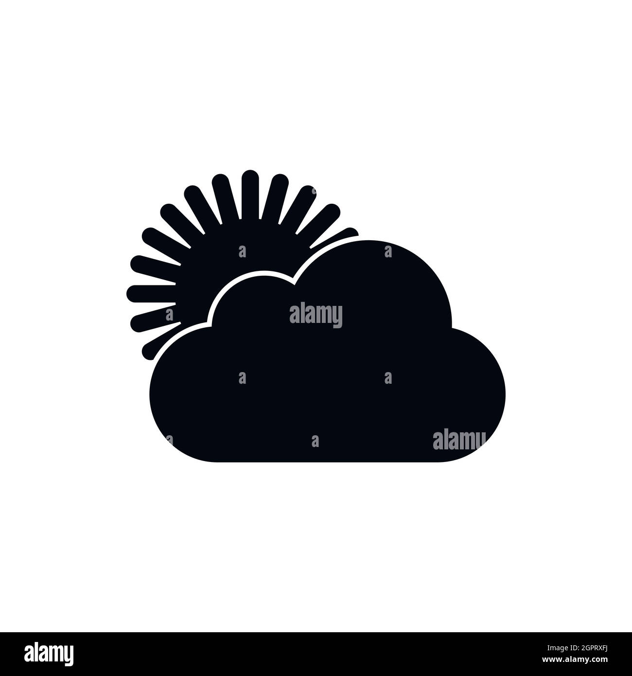 Sun and cloud icon, simple style Stock Vector Image & Art - Alamy