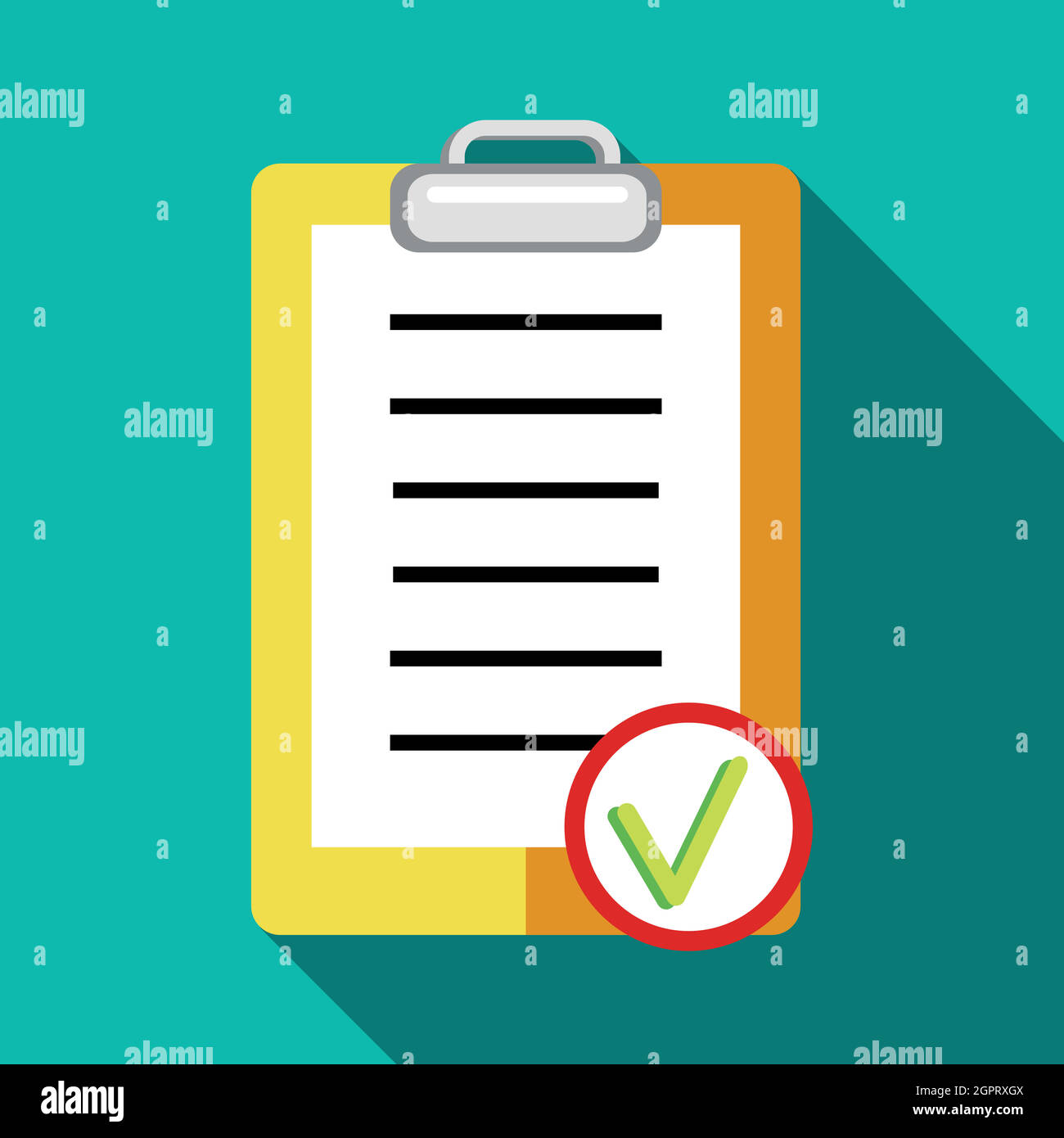 Clipboard, tick list icon in flat style Stock Vector Image & Art - Alamy
