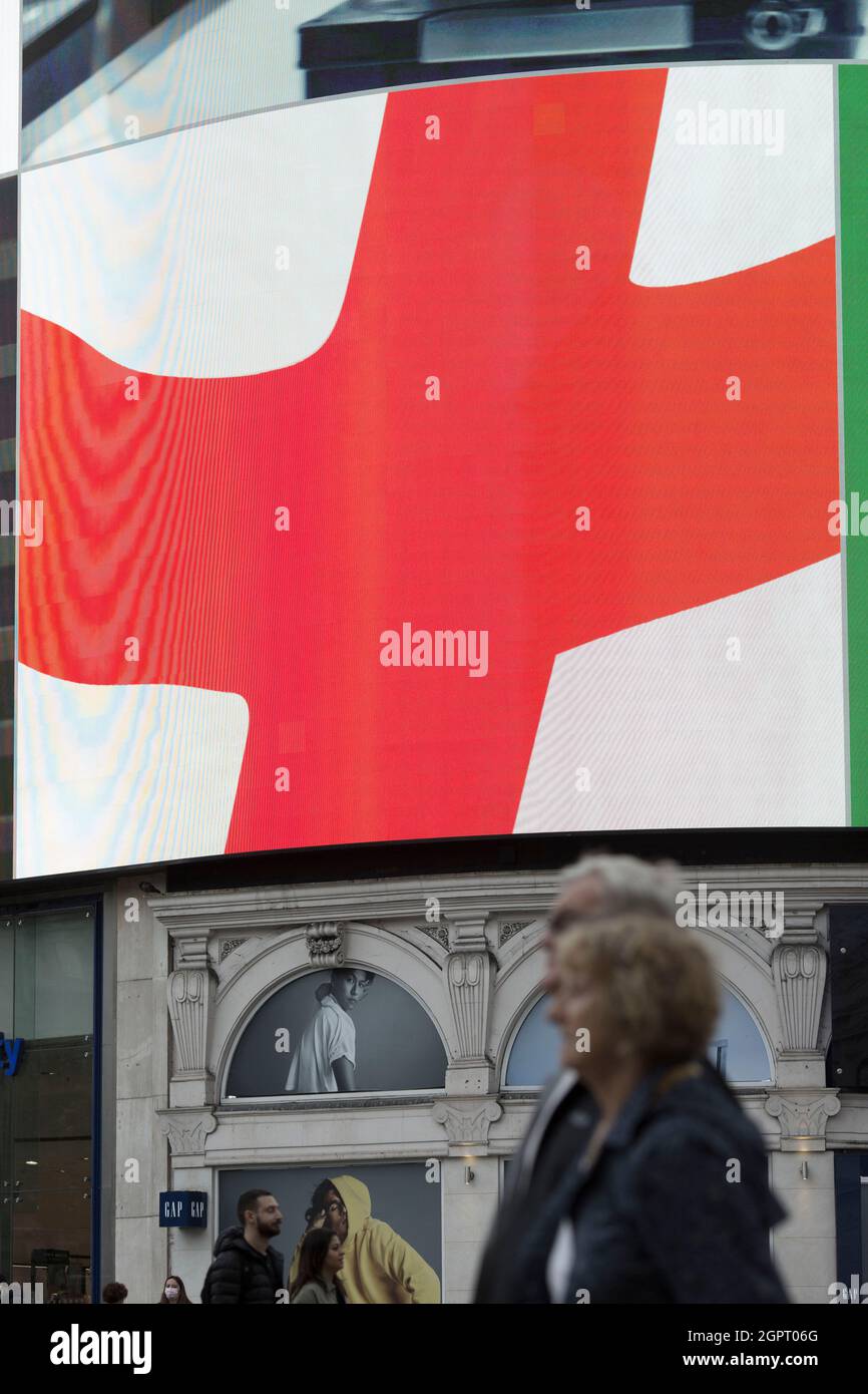 A Coca Cola advertisement supporting England is displayed on a large ...