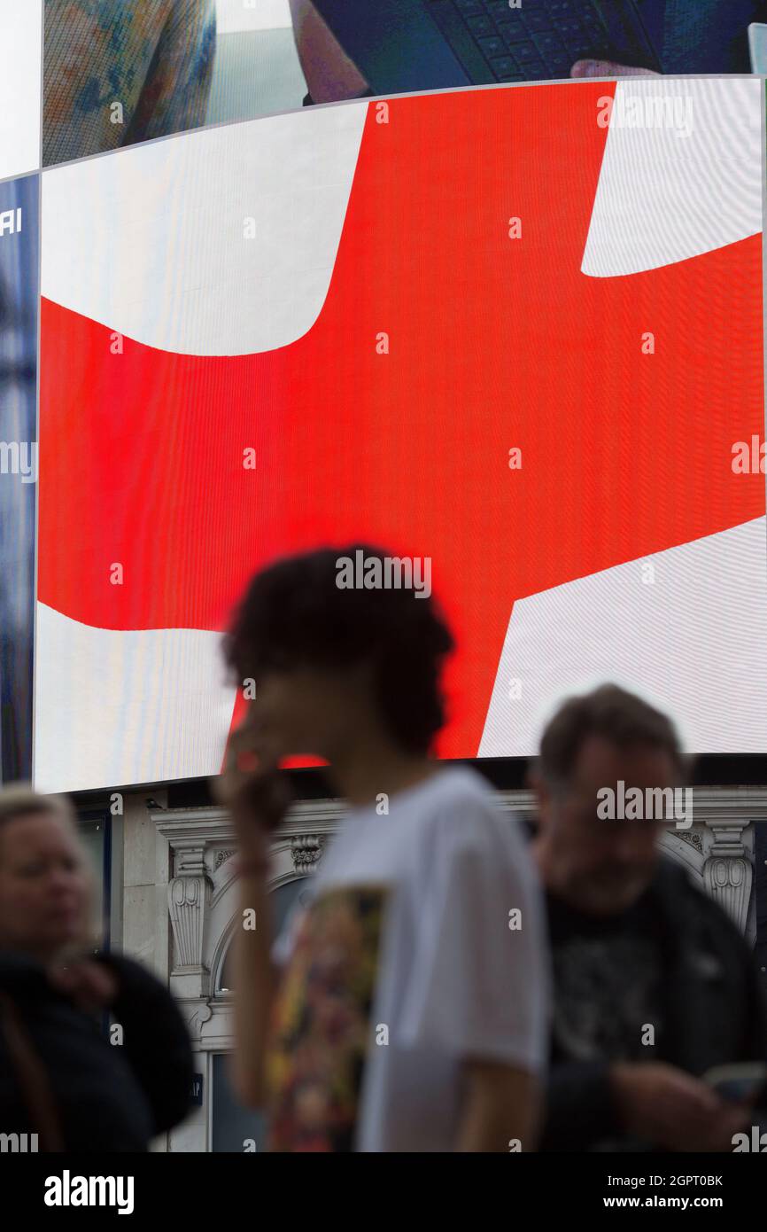 A Coca Cola advertisement supporting England is displayed on a large ...