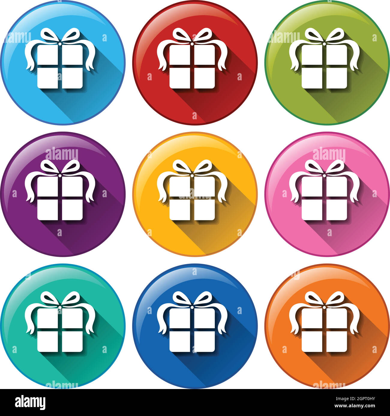Round icons with gifts Stock Vector Image & Art - Alamy