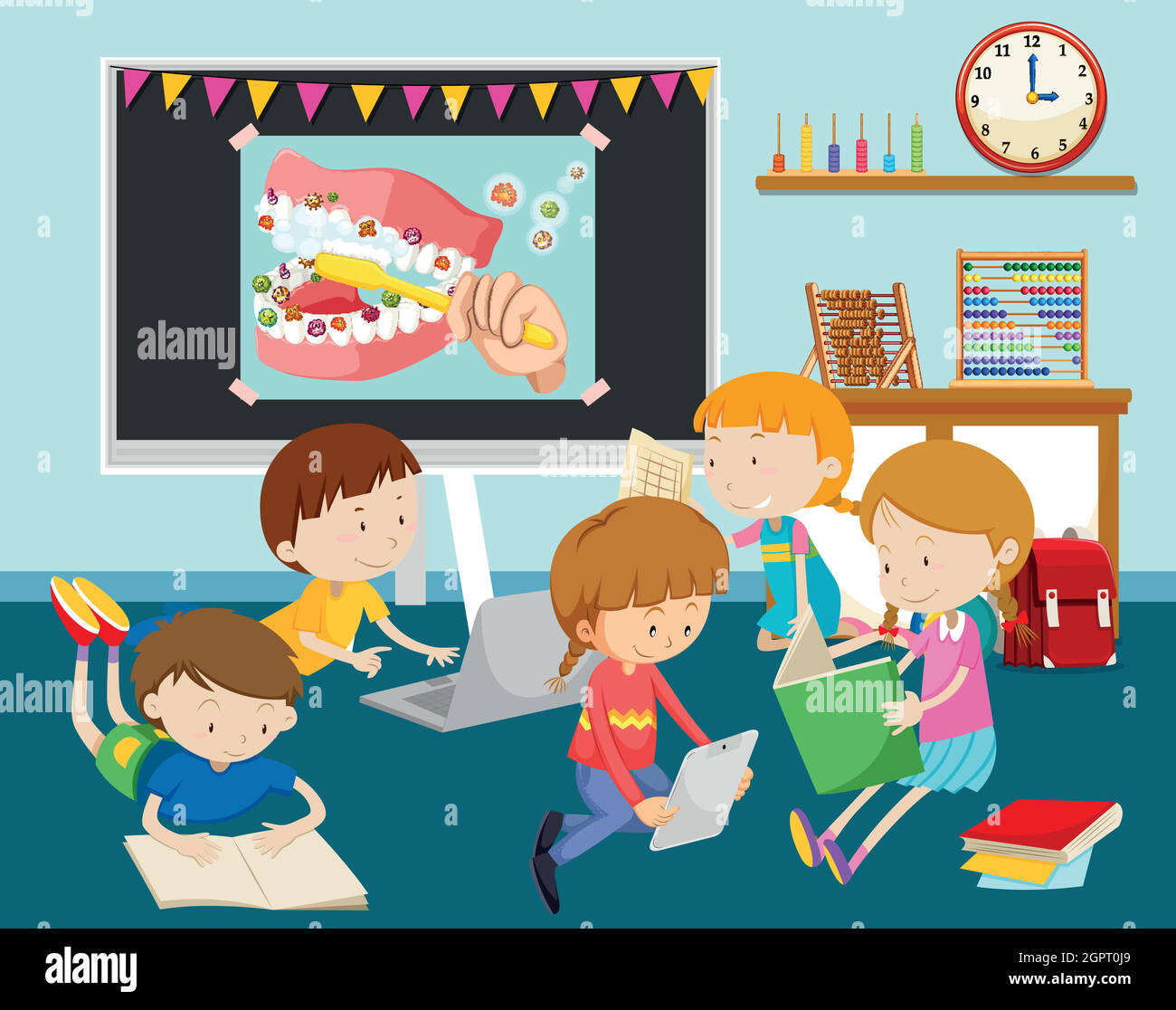 Computer room children Stock Vector Images - Alamy