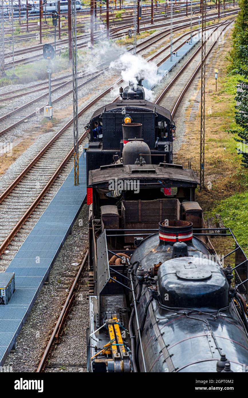 Steam locomotive meeting at the Odense Railway Museum (Jernbanemuseum ...