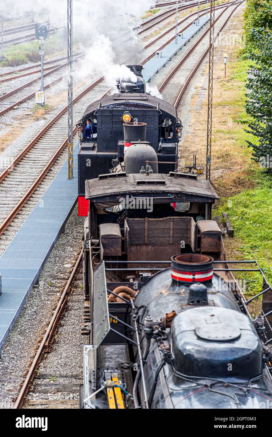 Steam locomotive meeting at the Odense Railway Museum (Jernbanemuseum ...