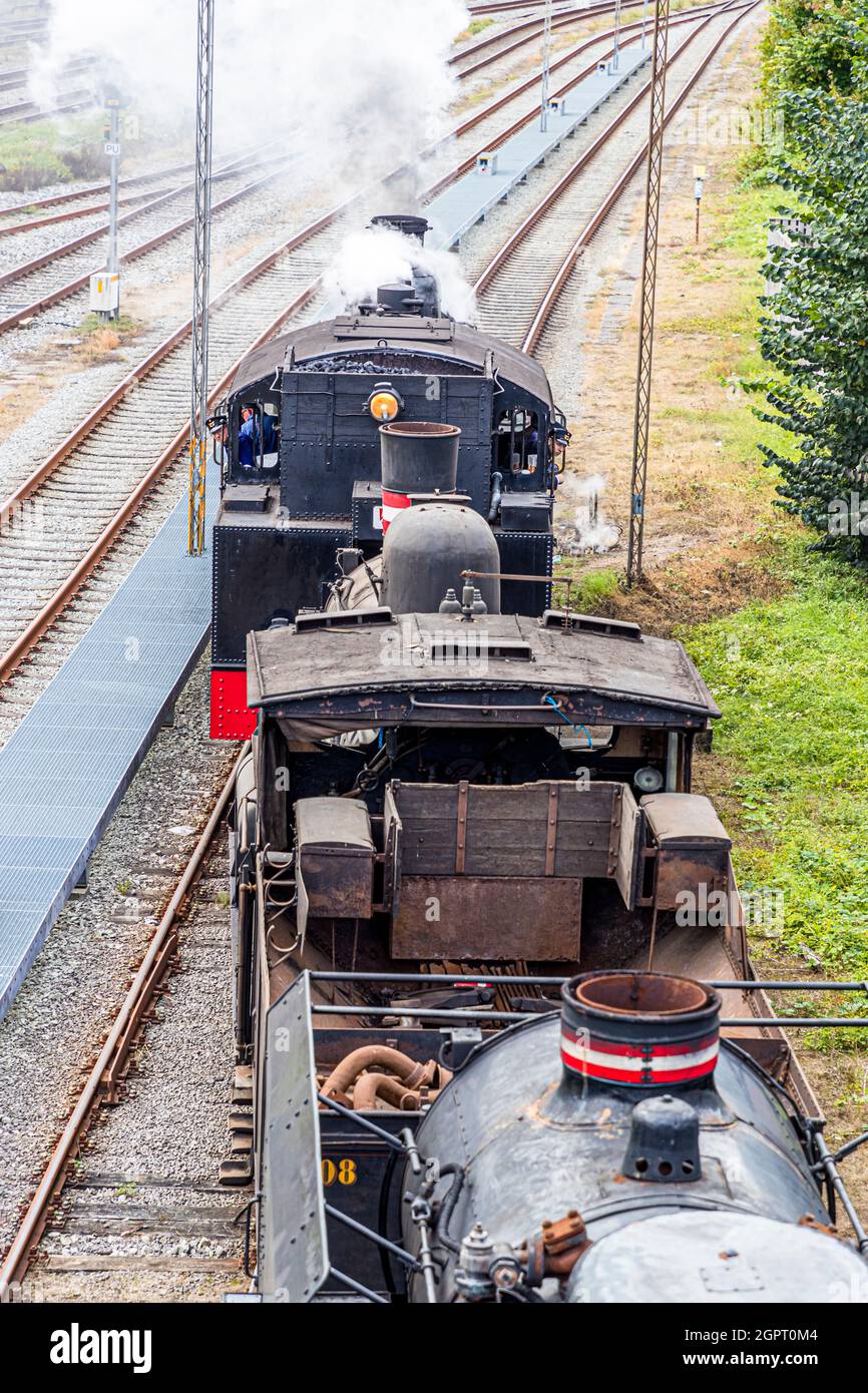 Steam locomotive meeting at the Odense Railway Museum (Jernbanemuseum ...