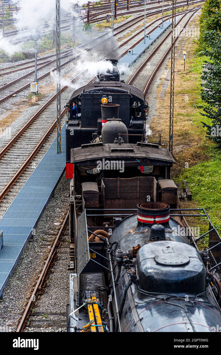Steam locomotive meeting at the Odense Railway Museum (Jernbanemuseum ...