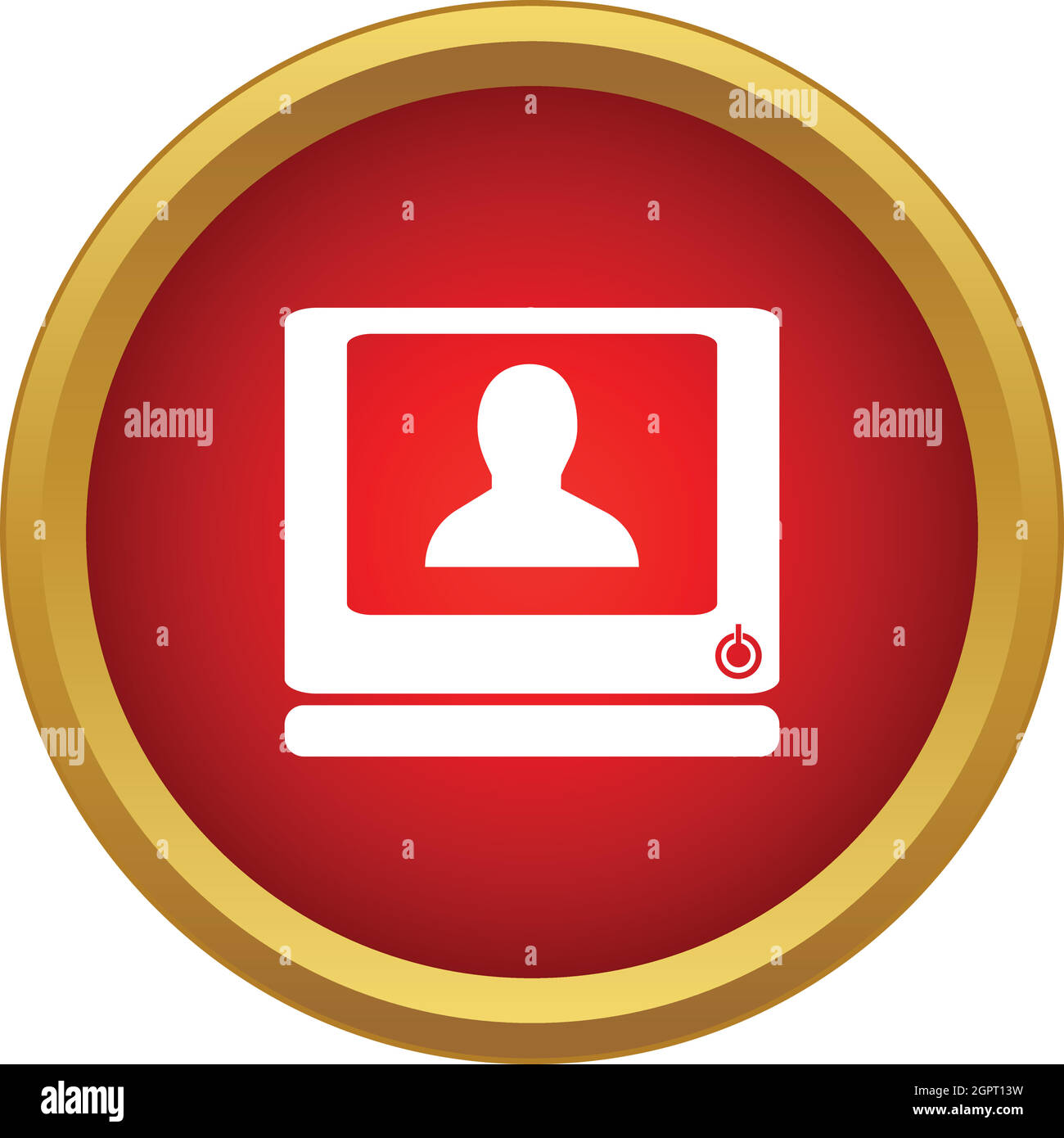 Man on the computer monitor icon, simple style Stock Vector Image & Art ...