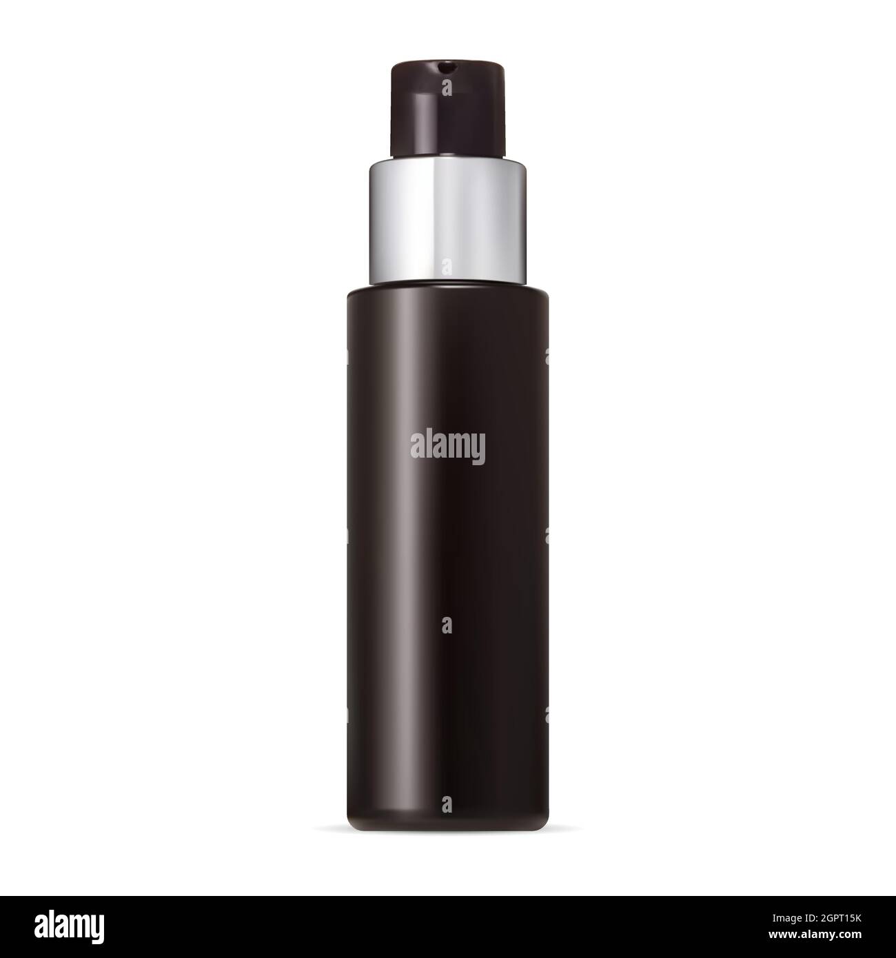 Pump bottle. Lotion or foam dispenser mockup. Round mousse tube with ...