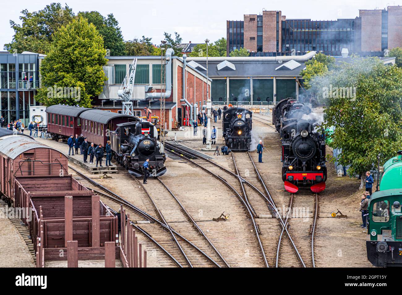 Steam locomotive meeting at the Odense Railway Museum (Jernbanemuseum ...