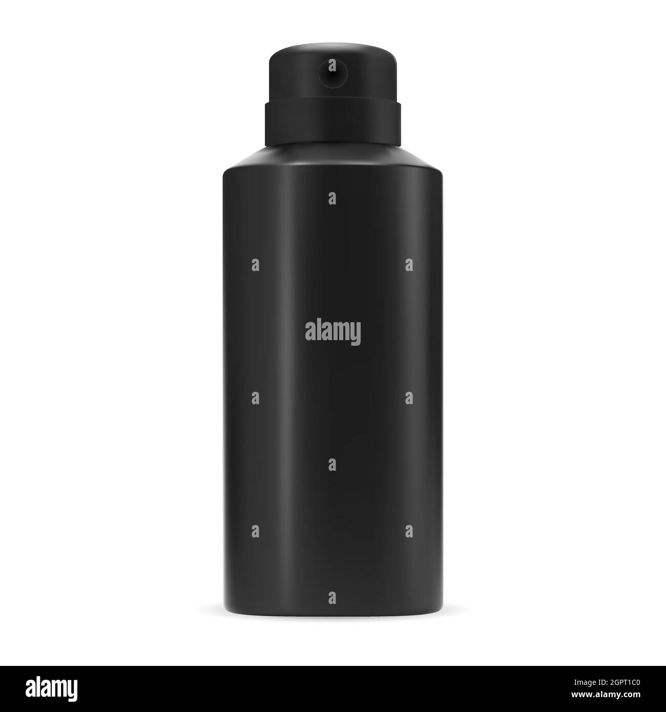 Black deodorant spray bottle isolated vector blank. Aluminum ...