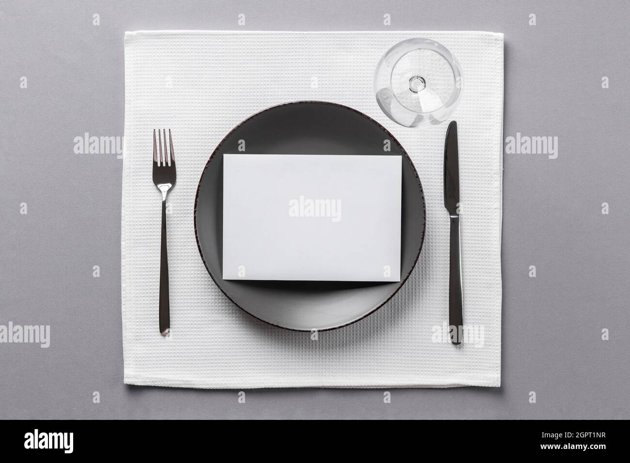 Table etiquette and dressing top view Stock Photo - Alamy