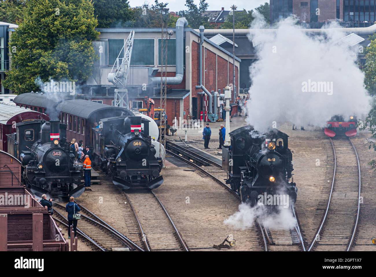 Steam locomotive meeting at the Odense Railway Museum (Jernbanemuseum ...