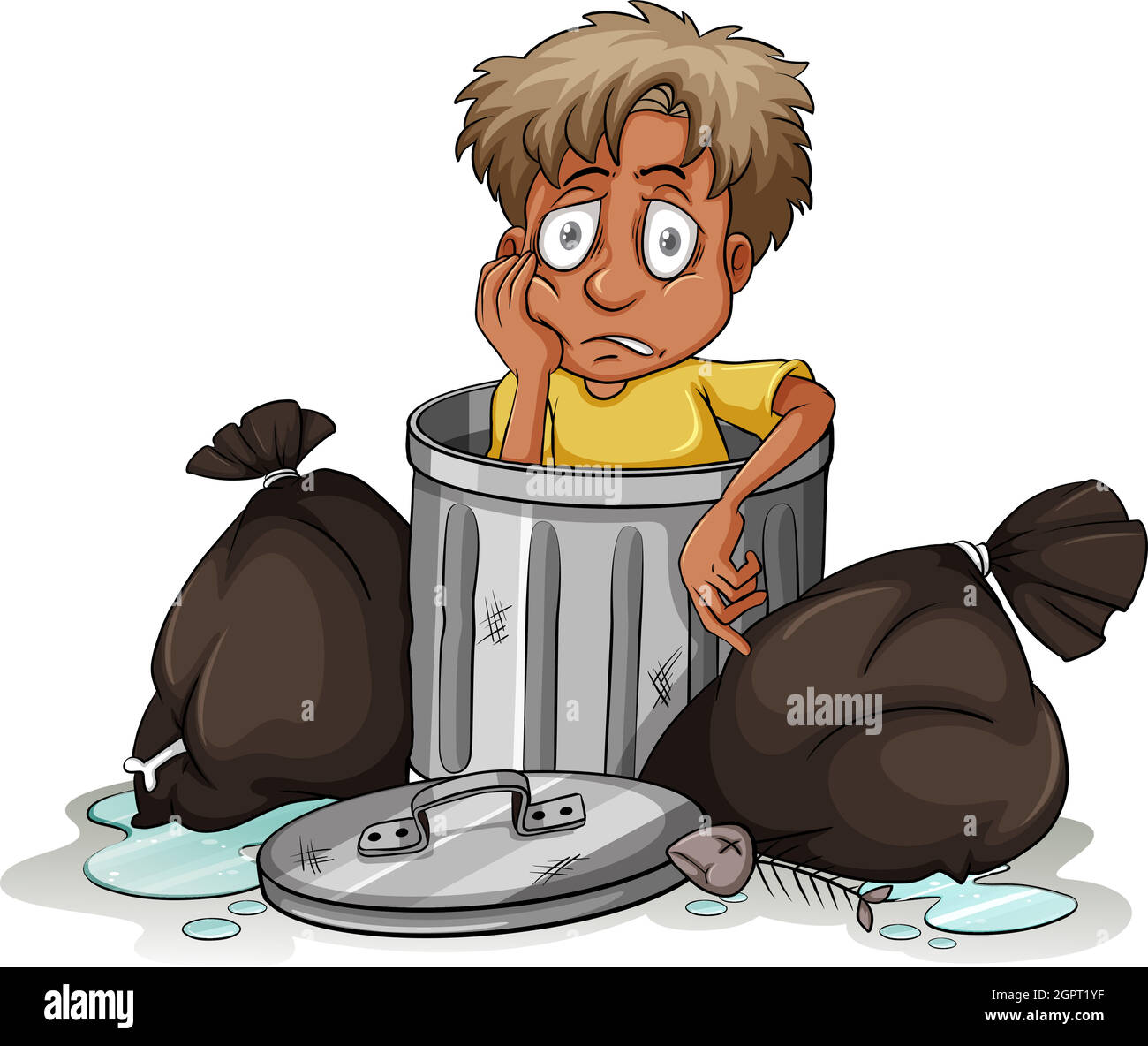 A man in the trashcan Stock Vector Image & Art - Alamy