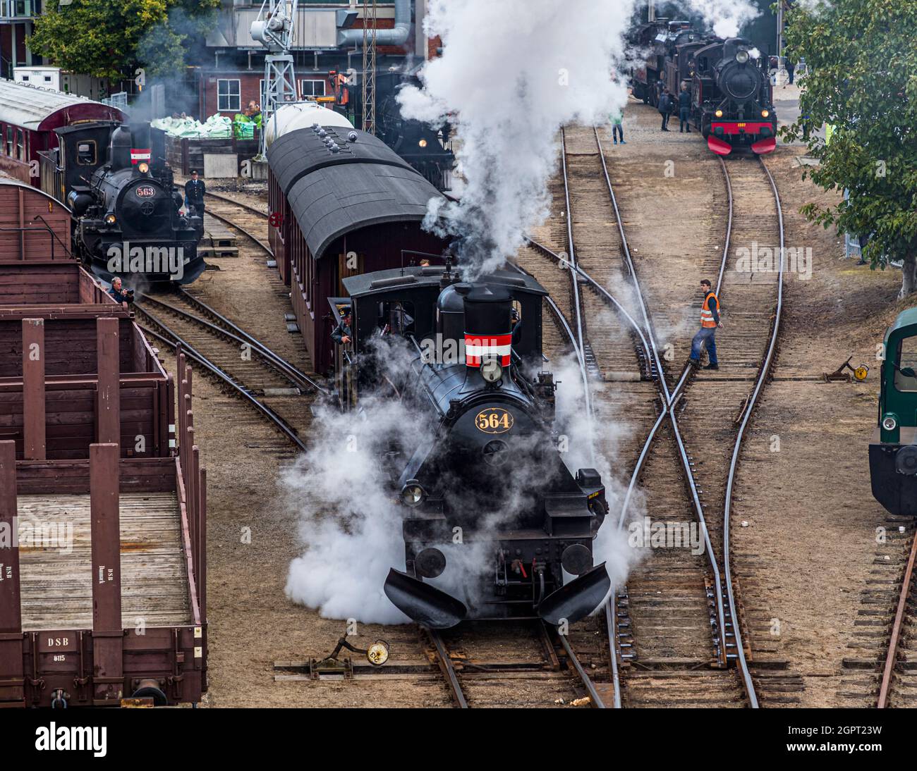 Steam locomotive meeting at the Odense Railway Museum (Jernbanemuseum ...