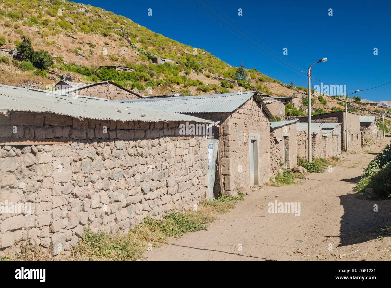 Poor houses in Cabanaconde village, Peru Stock Photo - Alamy