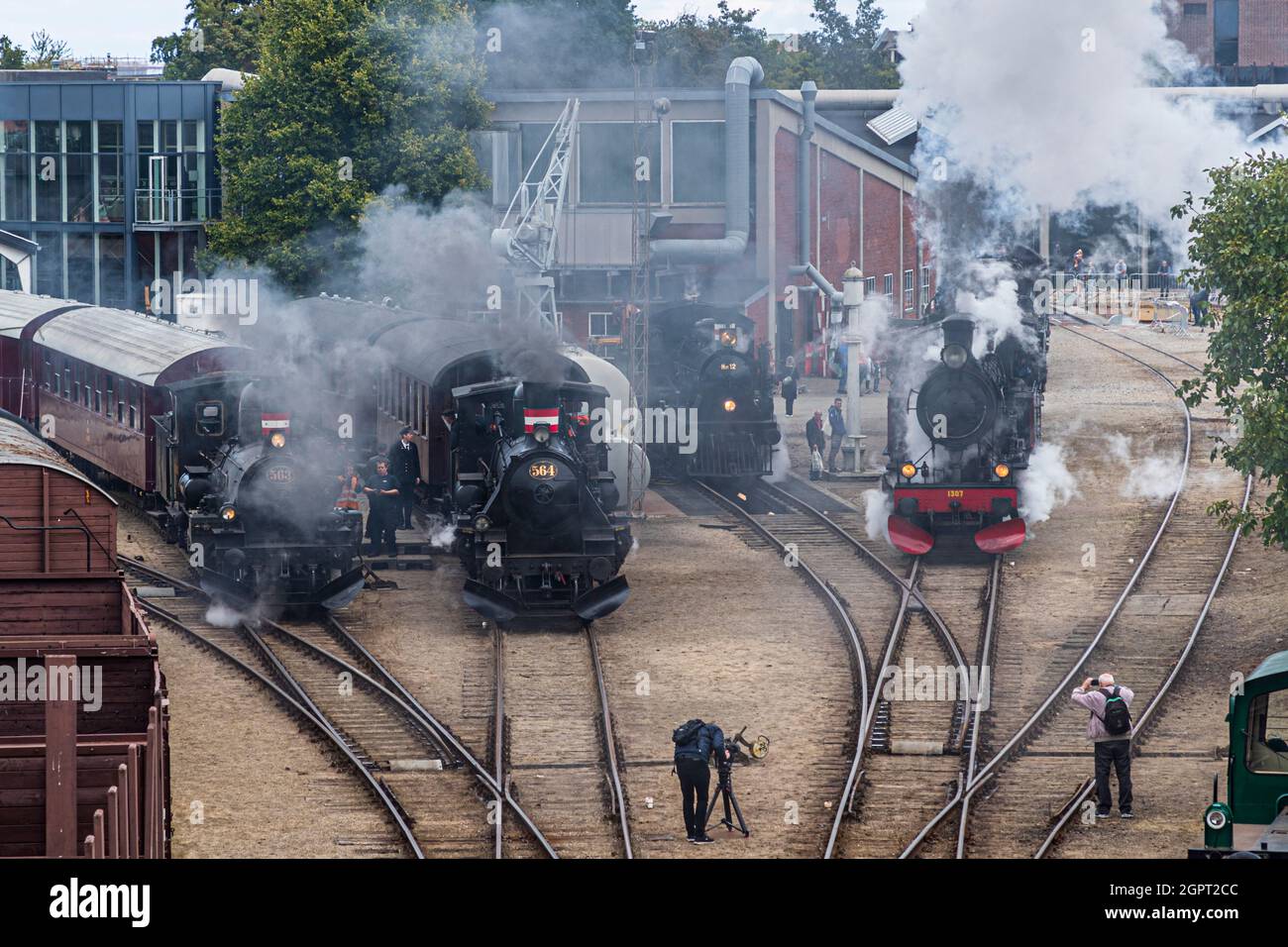Steam locomotive meeting at the Odense Railway Museum (Jernbanemuseum ...