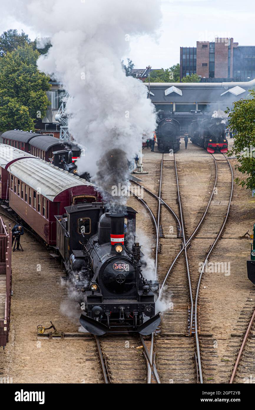 Steam locomotive meeting at the Odense Railway Museum (Jernbanemuseum ...