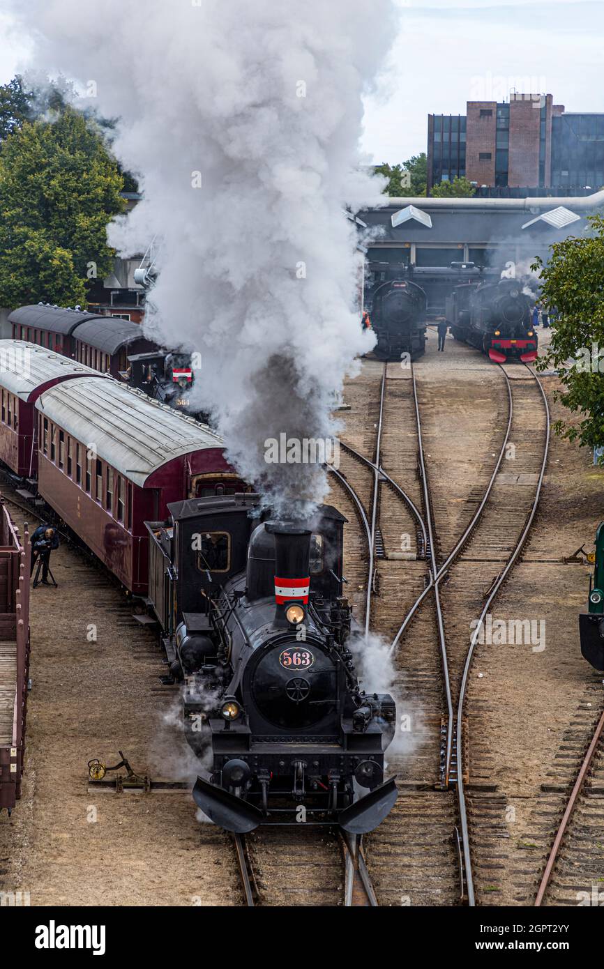 Steam locomotive meeting at the Odense Railway Museum (Jernbanemuseum ...