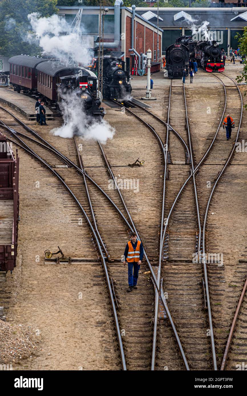 Steam locomotive meeting at the Odense Railway Museum (Jernbanemuseum ...