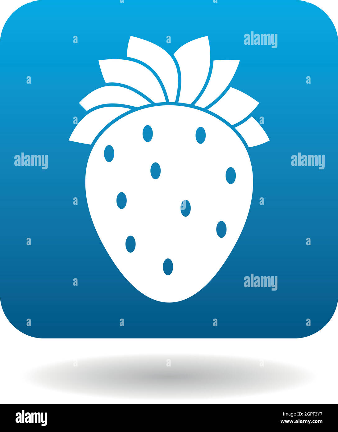 Strawberry icon in flat hi-res stock photography and images - Alamy