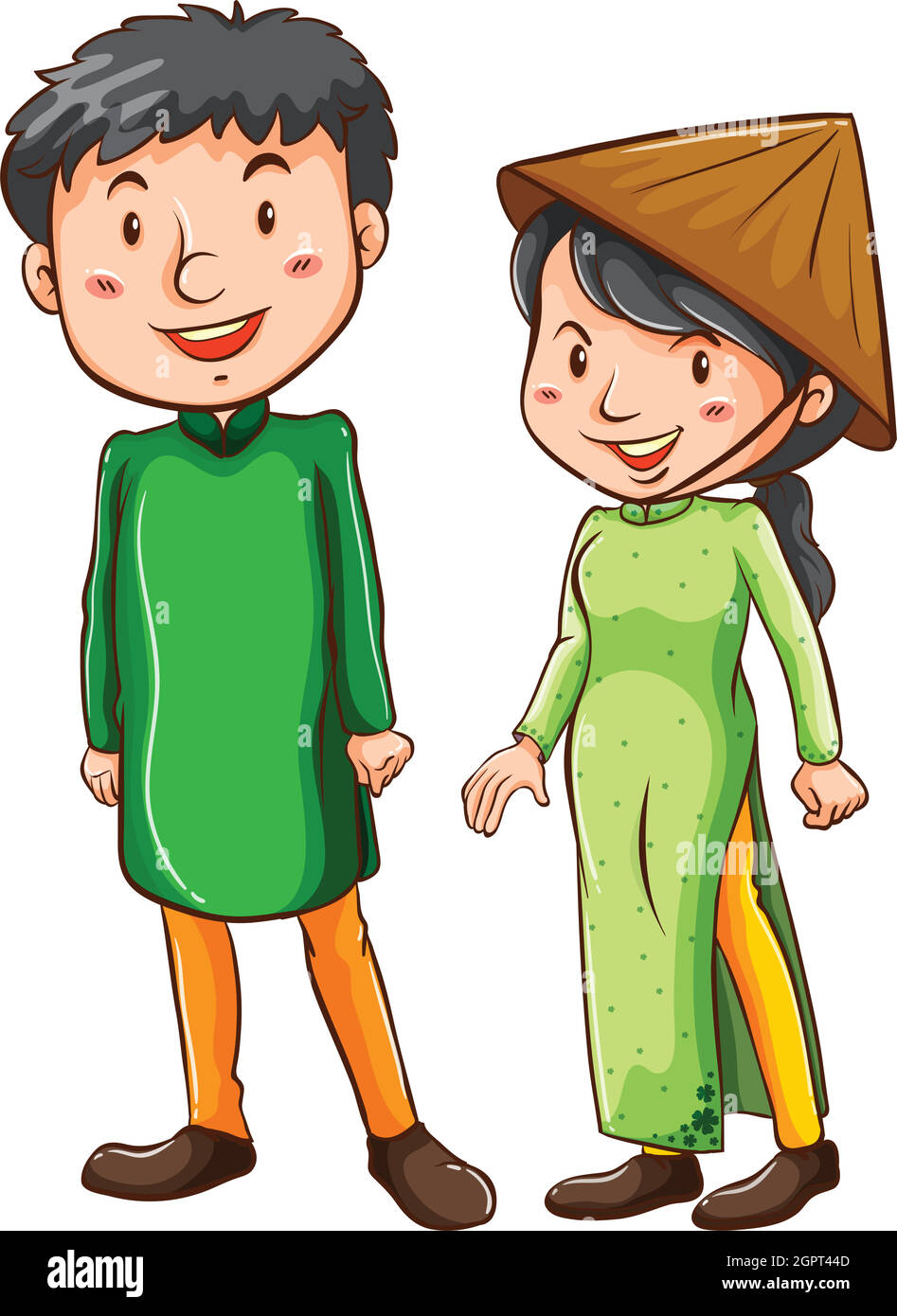 Two Asian people Stock Vector Image & Art - Alamy