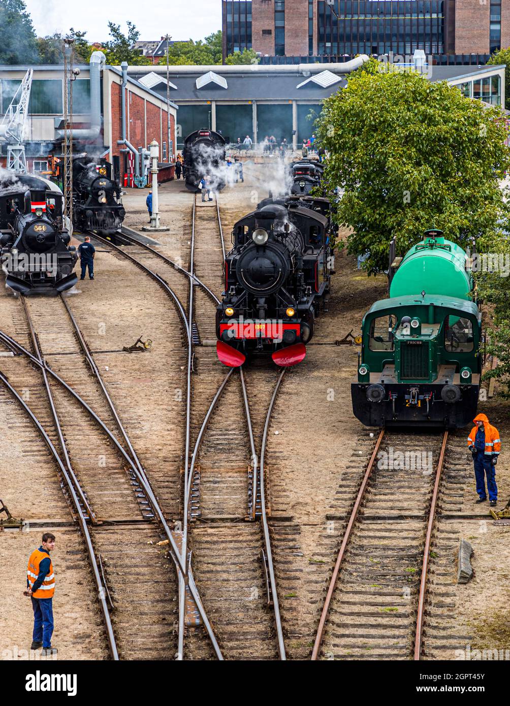Steam locomotive meeting at the Odense Railway Museum (Jernbanemuseum ...