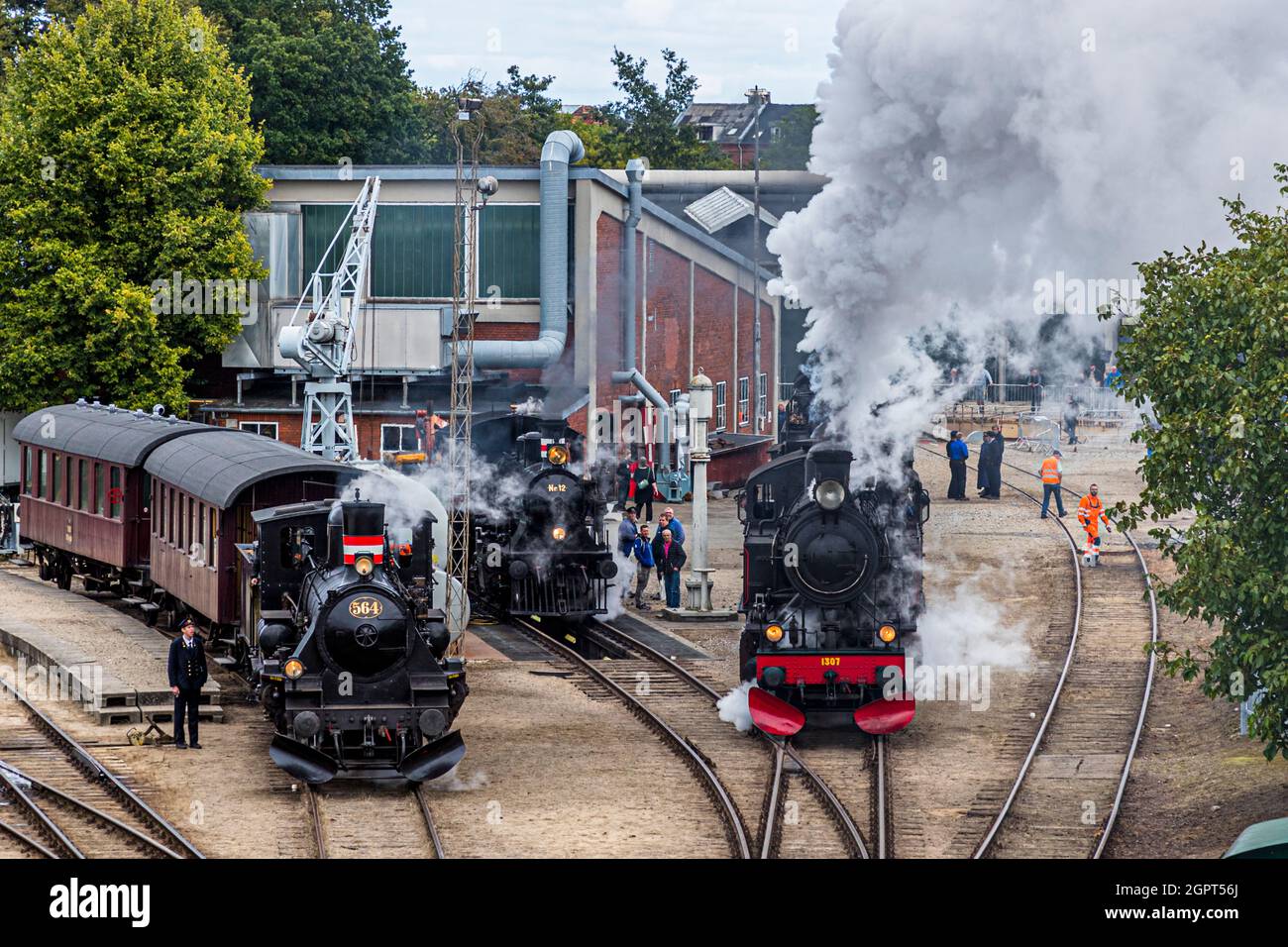 Steam locomotive meeting at the Odense Railway Museum (Jernbanemuseum ...