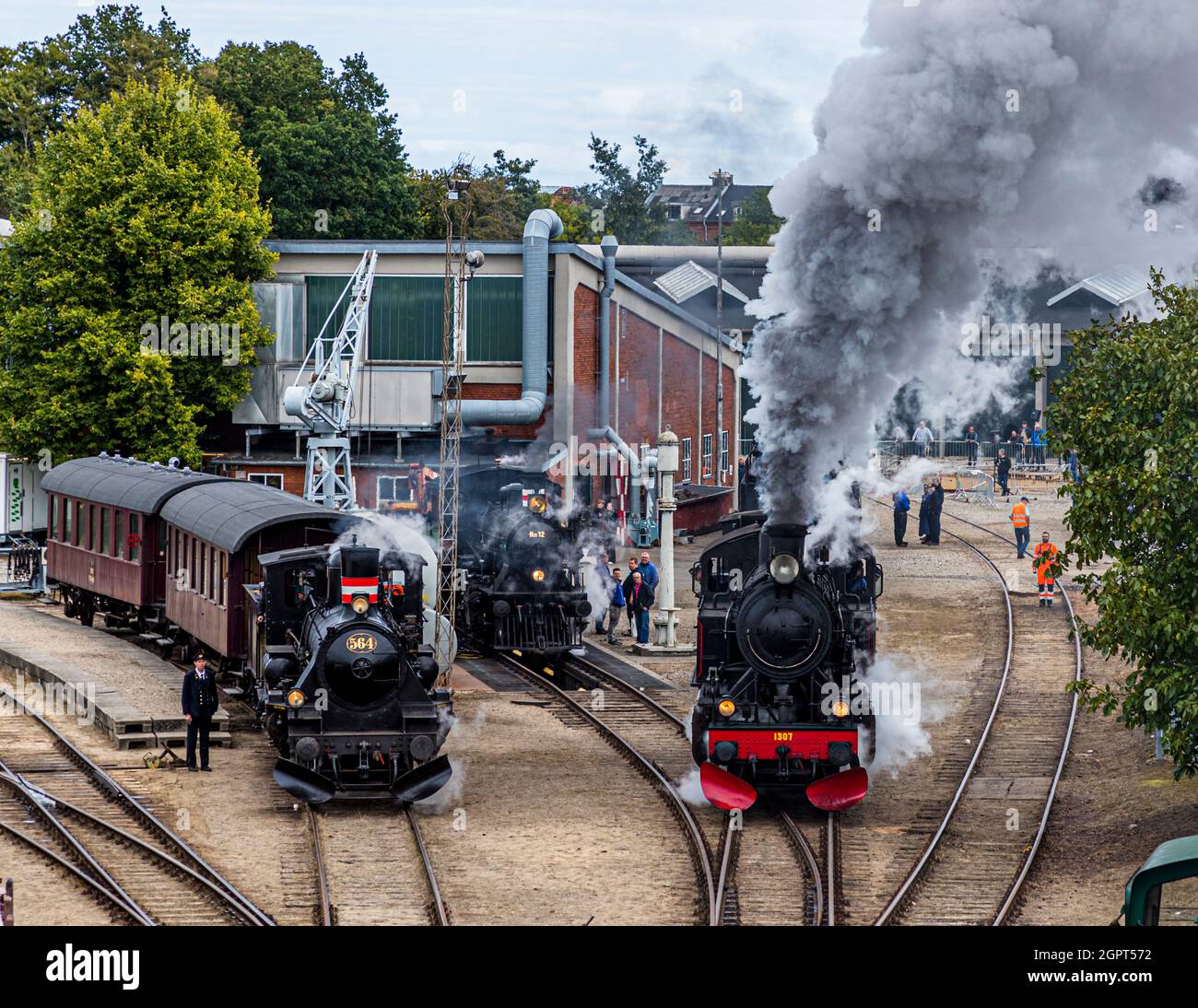 Steam locomotive meeting at the Odense Railway Museum (Jernbanemuseum ...