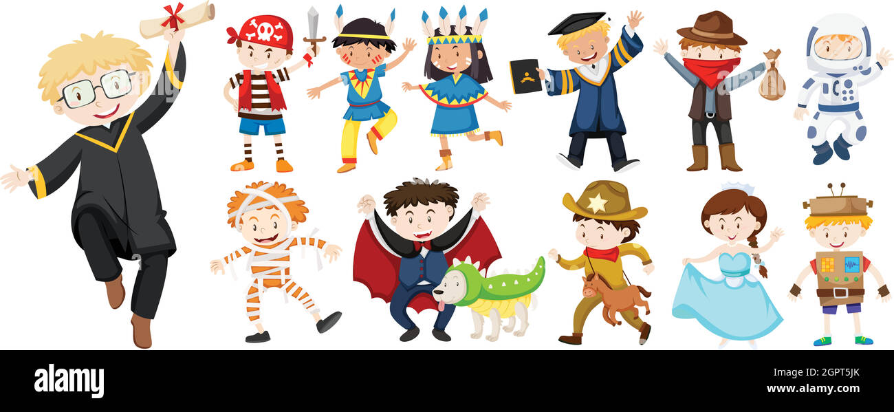 People in different costumes Stock Vector Image & Art - Alamy