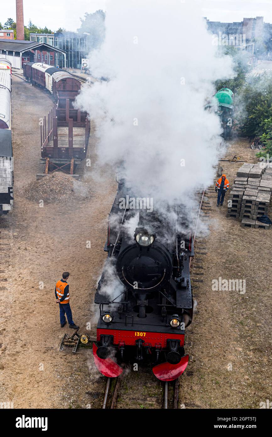 Steam locomotive meeting at the Odense Railway Museum (Jernbanemuseum ...