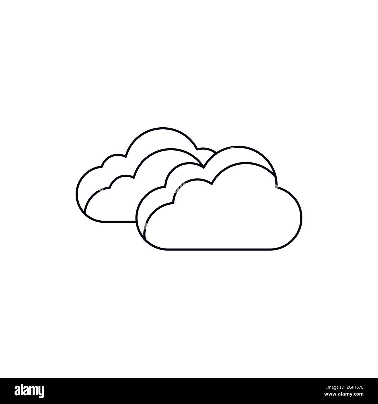 Clouds black thin line Stock Vector Images - Alamy