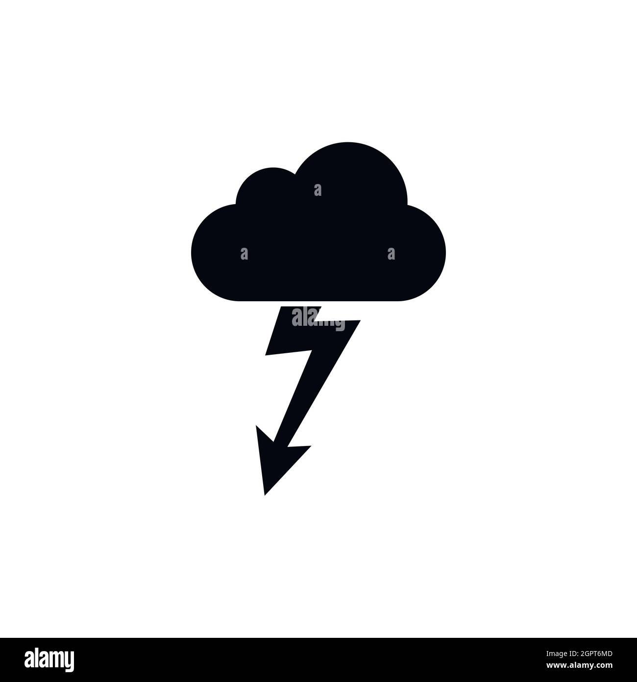 Cloud with lightning icon, simple style Stock Vector Image & Art - Alamy