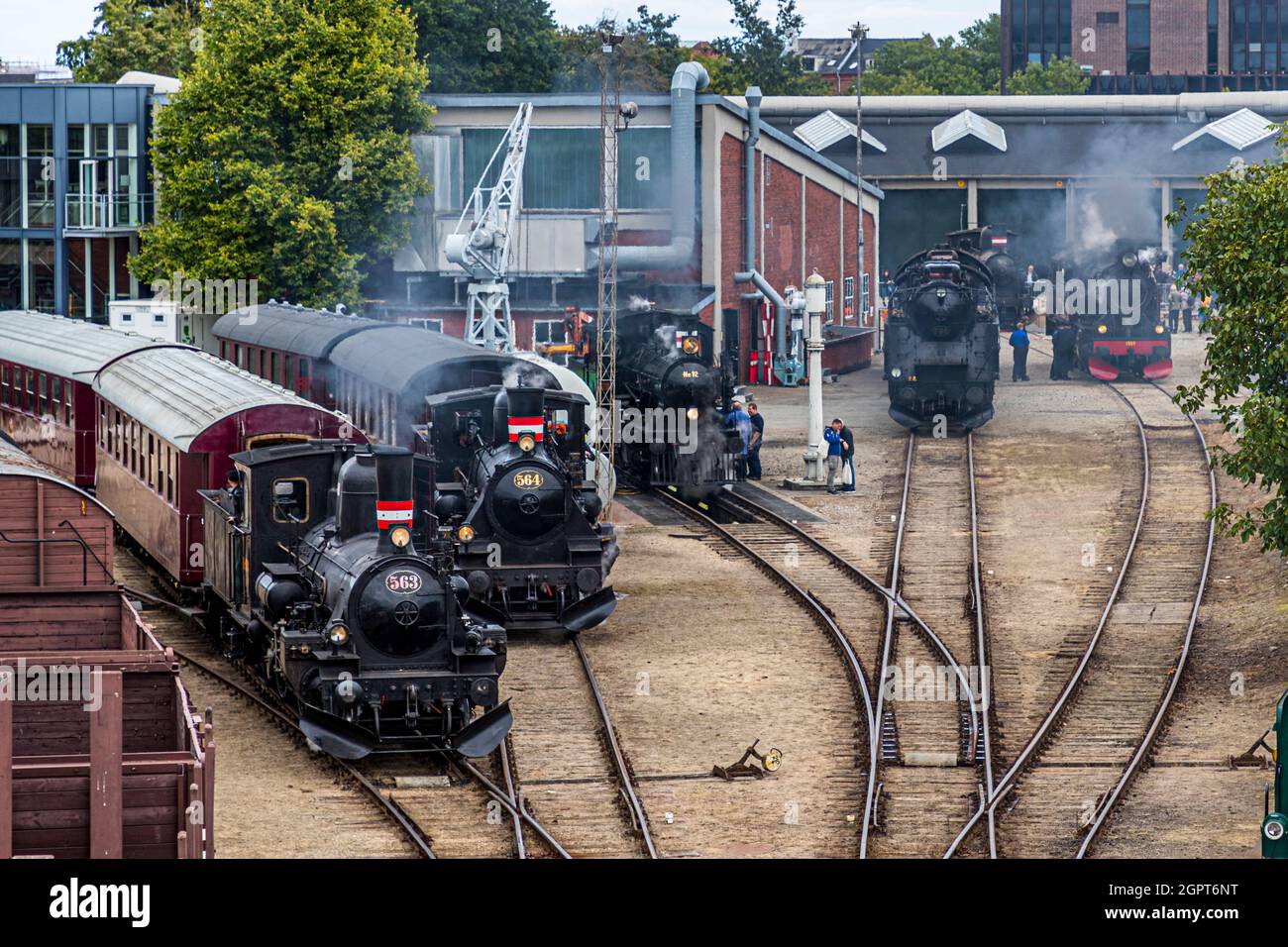 Steam locomotive meeting at the Odense Railway Museum (Jernbanemuseum ...
