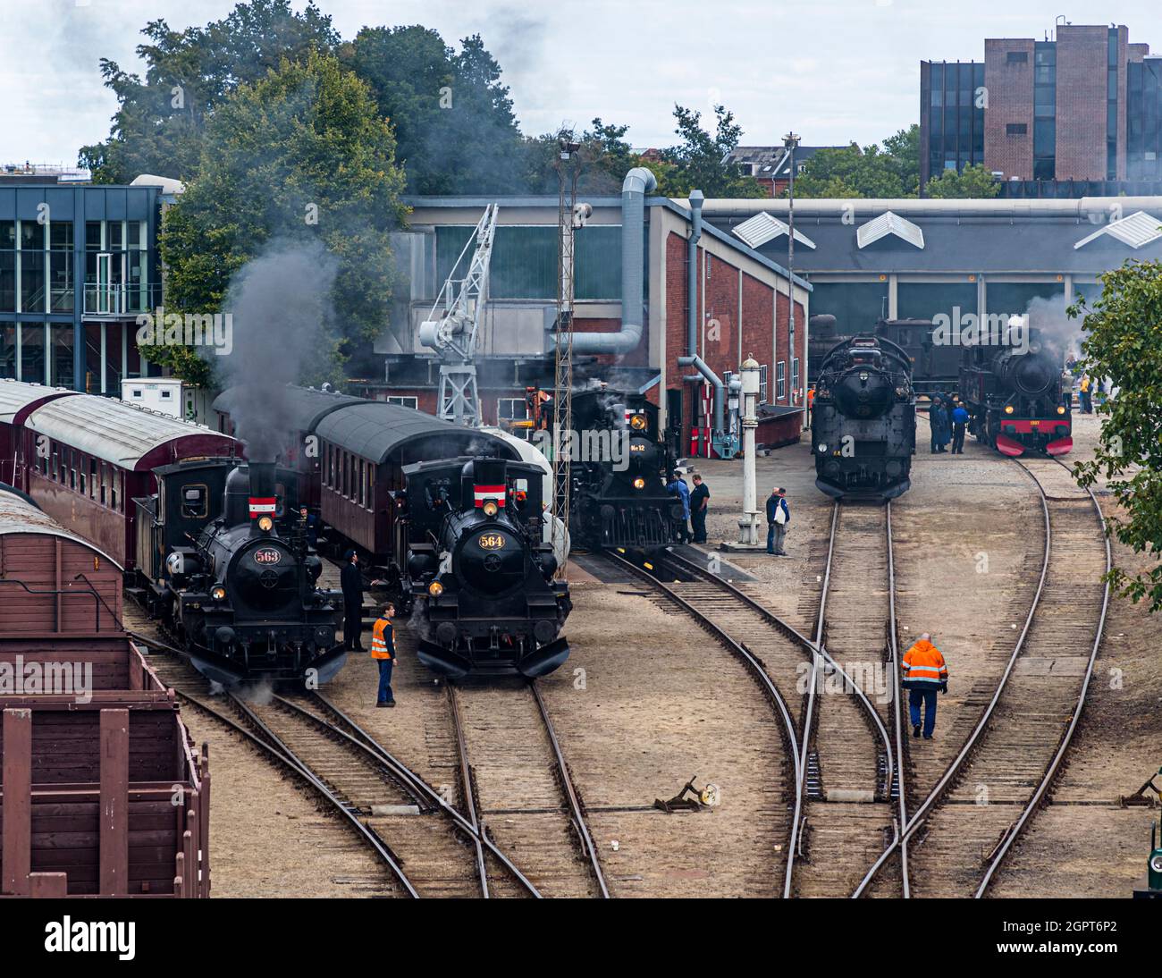 Steam locomotive meeting at the Odense Railway Museum (Jernbanemuseum ...